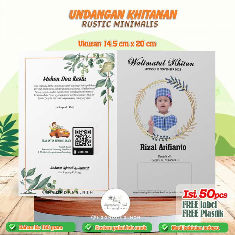 Jual Undangan Khitanan Sunatan Anak Di Seller One_vect.prints - Cibodas ...