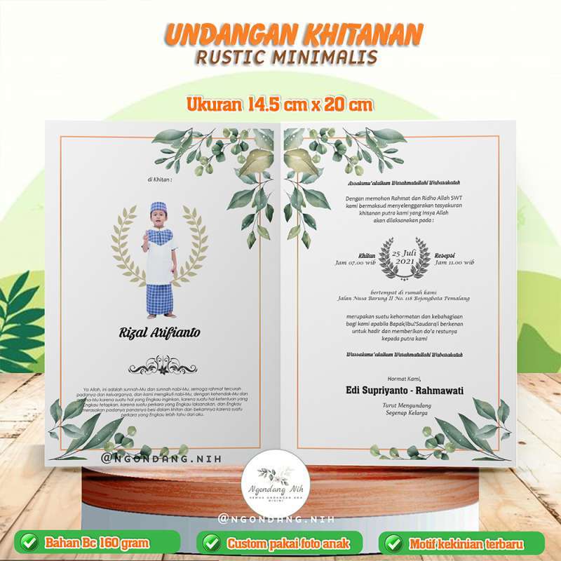 Jual Undangan Khitanan Sunatan Anak Di Seller One_vect.prints - Cibodas, Kota Tangerang | Blibli