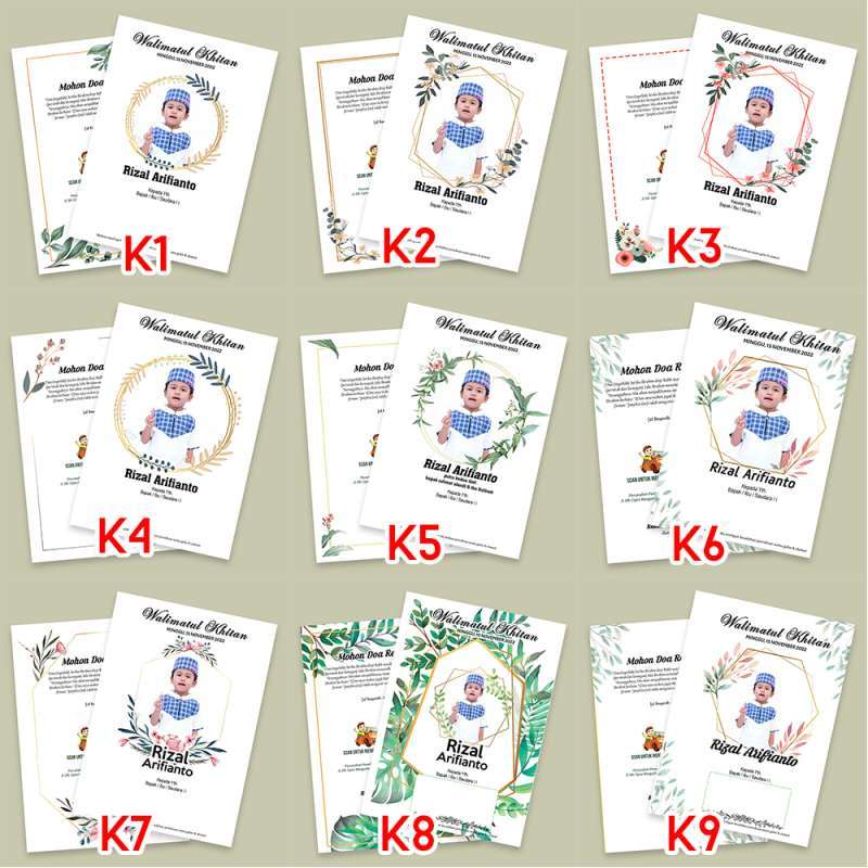 Jual Undangan Khitanan Sunatan Anak - Motif 2 Di Seller One_vect.prints ...