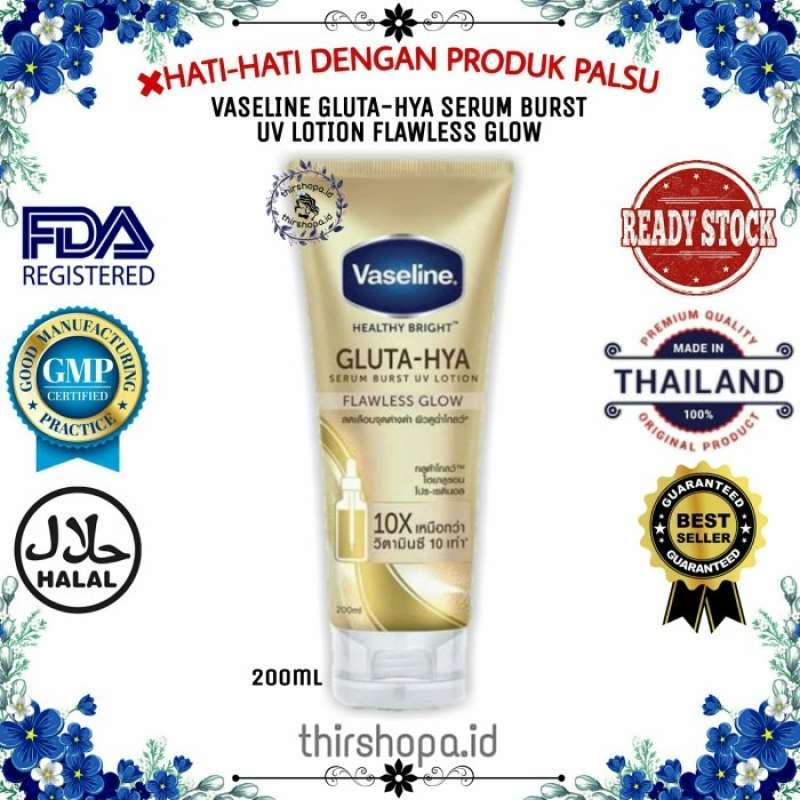 Jual (READY & ORIGINAL) VASELINE GLUTA HYA SERUM BURST UV LOTION ...