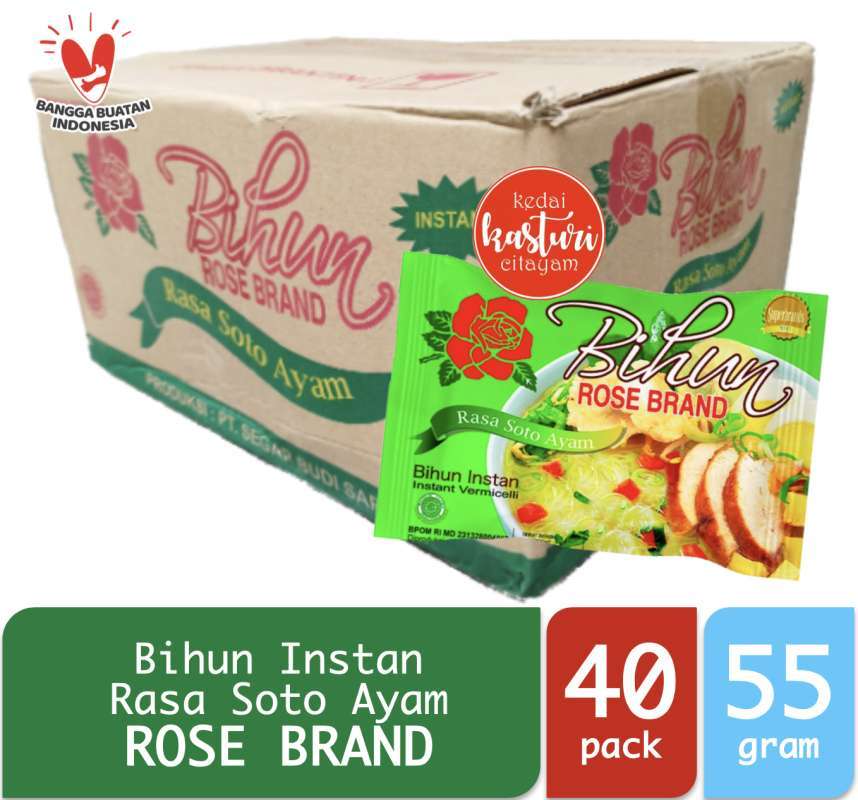 Jual Rose Brand Bihun Instan Rasa Soto Ayam 55g [1 Karton x 40 Pack] di ...