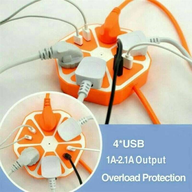 Jual Stop Kontak Hexagon 4 Usb Soket Colokan Listrik Charger Smart Power di Seller Ardani Berkah ...