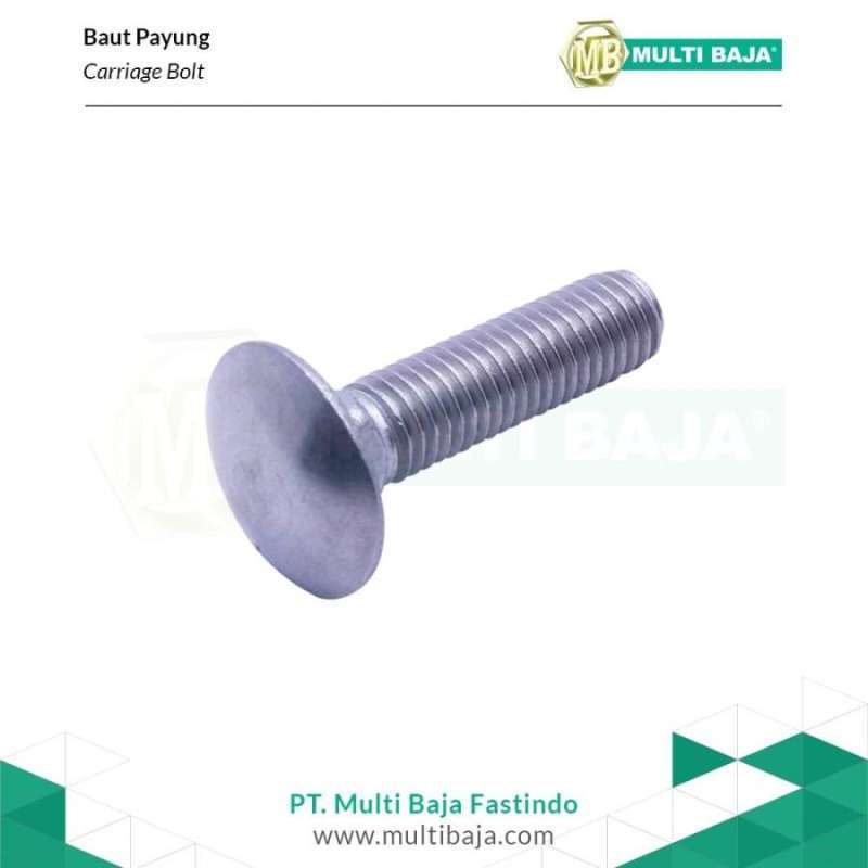 Jual SUS 304 Baut Payung (Carriage Bolt) M10 x 50 ( Stainless ) di Seller Multi Baja Fasteners ...