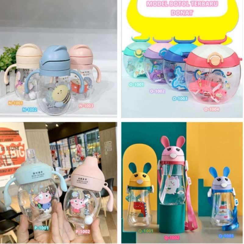 Jual botol minum karakter tempat minum anak kartun lucu botol jerami ...