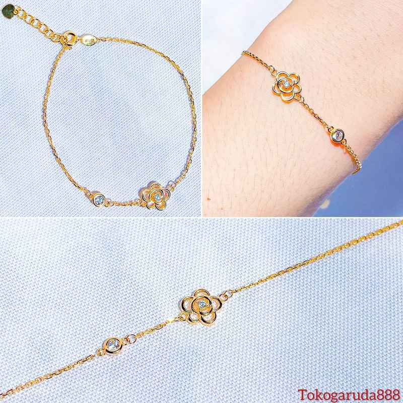 Jual Gelang tangan emas asli kadar 700 70 16k bunga hana rose tali ...
