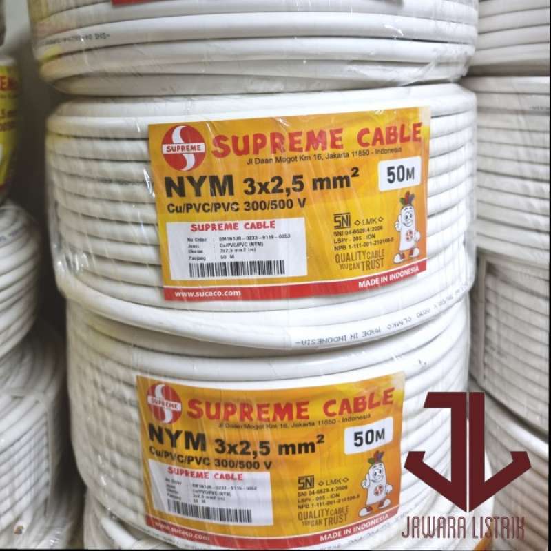 Promo Supreme Kabel Nym 3X2,5 Mm Rollan 50M 50 Meter Kawat Diskon 10% ...