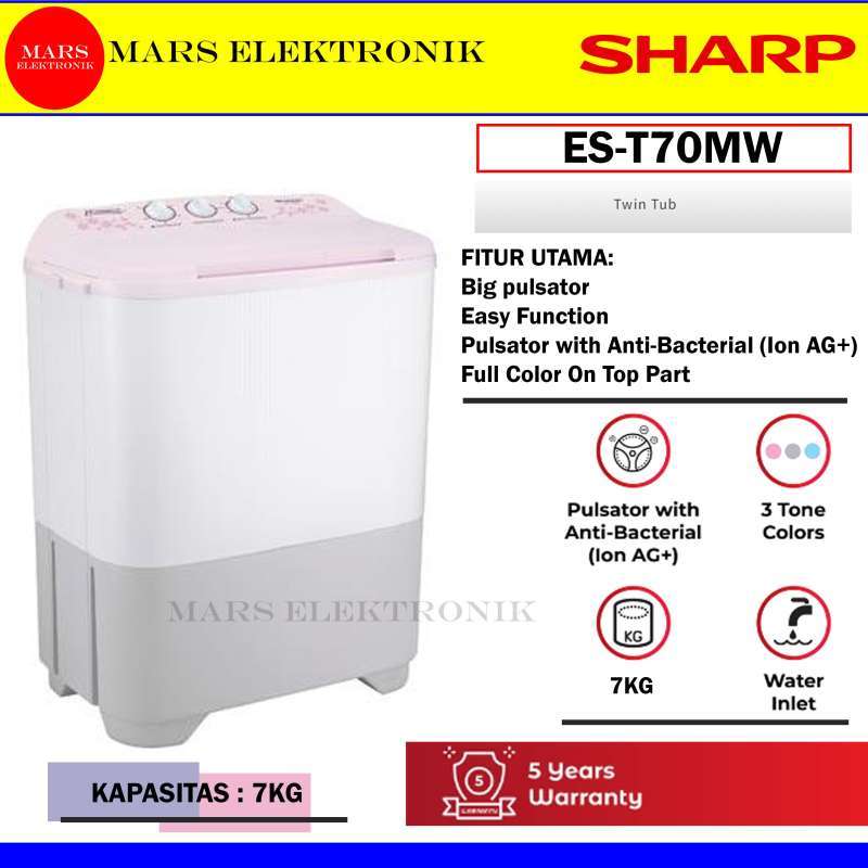 Jual MESIN CUCI SHARP ES-T70MW - 7 KG - TWIN TUB - MESIN CUCI SHARP 2 ... Jual MESIN CUCI SHARP ES-T70MW - 7 KG - TWIN TUB - MESIN CUCI SHARP 2 ...