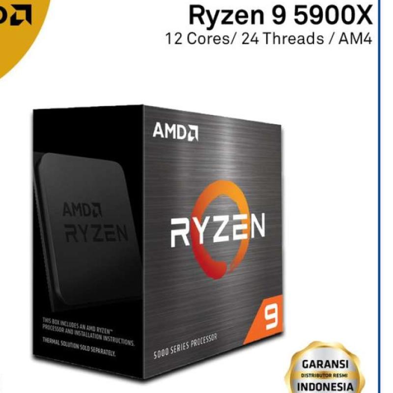 Jual AMD Ryzen 9 5900X Processor, AM4, 12 Core CPU di Seller Cullen darrel - Pegadungan, Kota ...