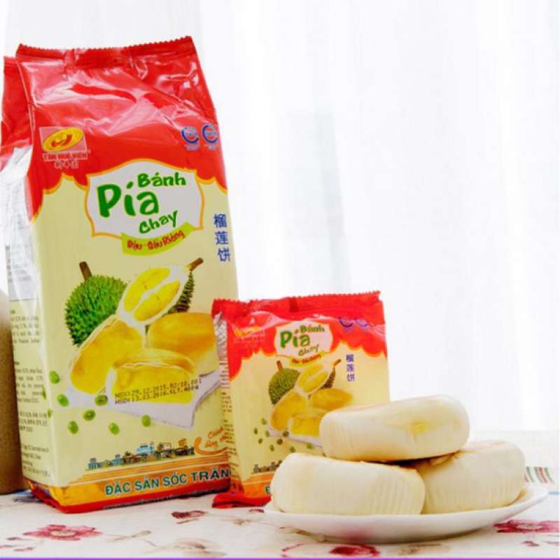 Jual pia durian vietnam tan hue vien bahn pia chay 400 gr (4 x 100 gr ...