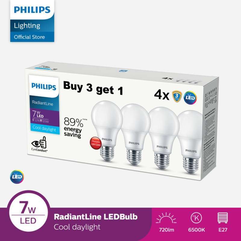 Promo Philips 7 Watt RadiantLine Multipack LED Bulb 7W 6500K PUTIH ...