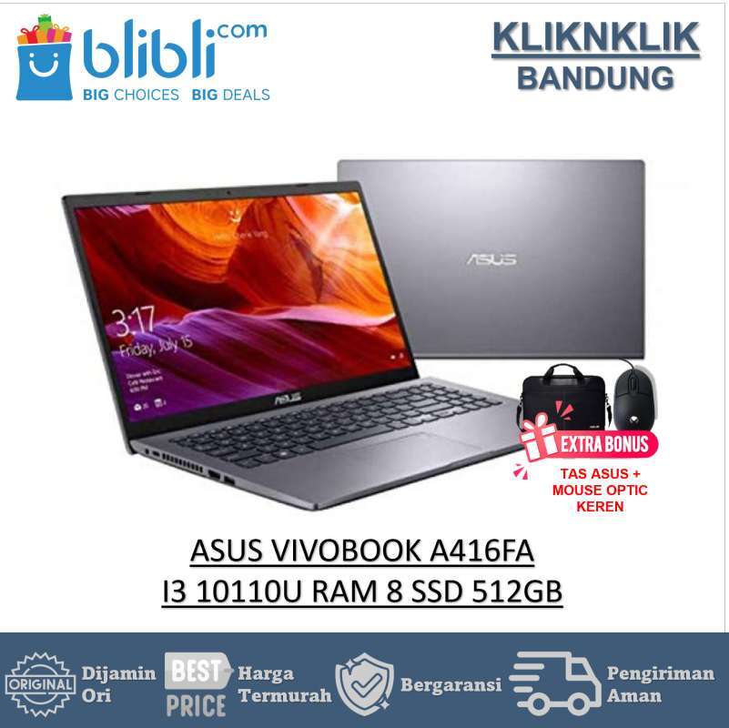 Jual LAPTOP MURAH ASUS VIVOBOOK A416FA CORE I3 10110U RAM 4GB 8GB SSD ...