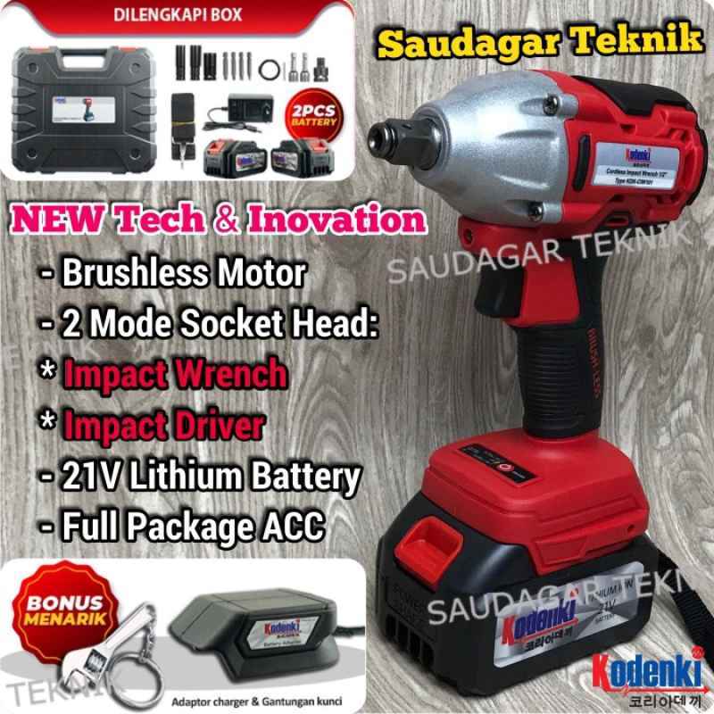 Promo Cordless Impact Wrench 1/2 1/2 Inch Mesin Buka Baut Baterai Batre Diskon 7% di Seller toko ...