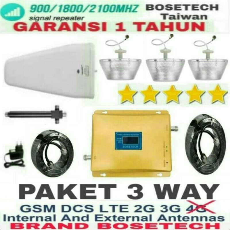 Promo REPEATER PENGUAT SINYAL HP BOSETECH 2G 3G 3WAY/PENGUAT SIGNAL HP 3 WAY Diskon 2% di Seller ...