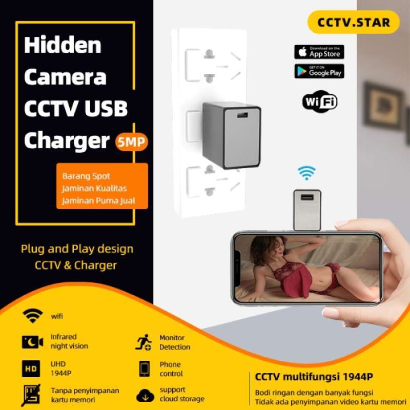Jual 3MP Spy Cam Hidden Kamera Cctv Mini USB Charger Spy Camera Cctv ...