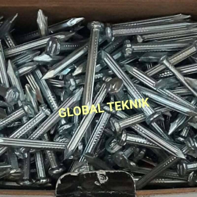 Jual PAKU TEMBOK PUTIH 1.5 INCH PERKOTAK PAKU BETON DINDING 1.5 INC di ...