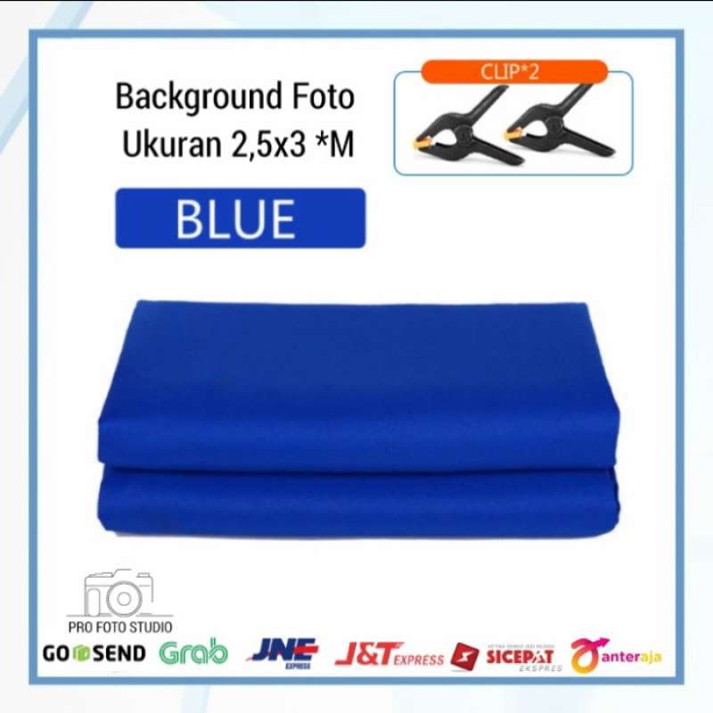 Promo Kain Background Latar Belakang Foto Studio Biru Polos Size 2,5X3 ...