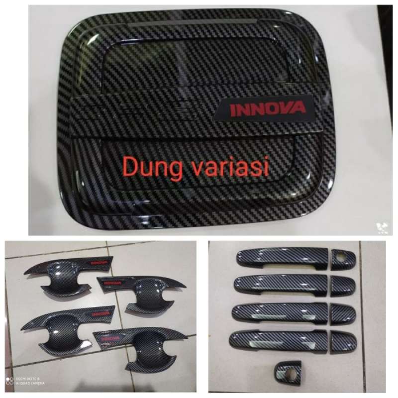 Promo paket outer + handle+ tank cover grand Innova 2005-2015 carbon ...