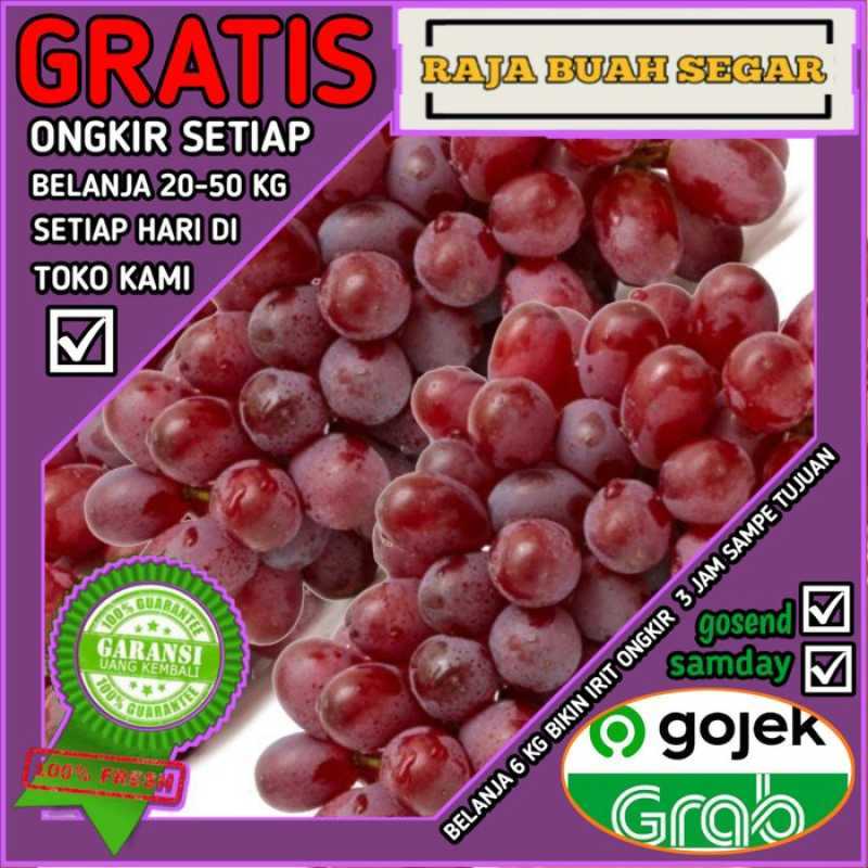 Promo Anggur Merah Segar 1kg Diskon 30% Di Seller Raja Buah Segar ...