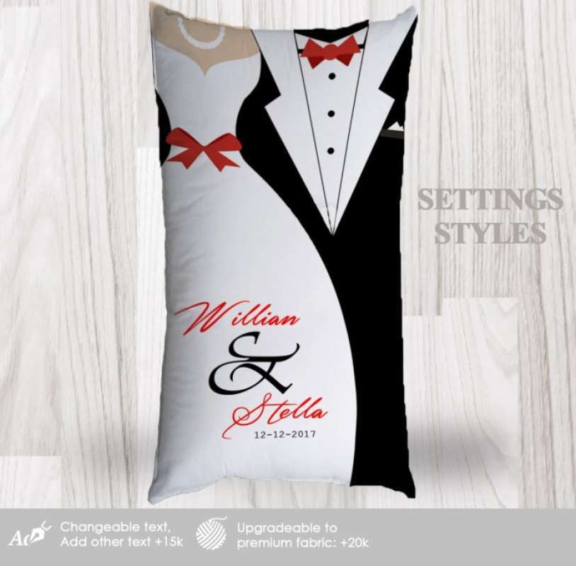 Jual Bantal Custom Text Kado Wedding / Anniversary - Setting Styles di ...