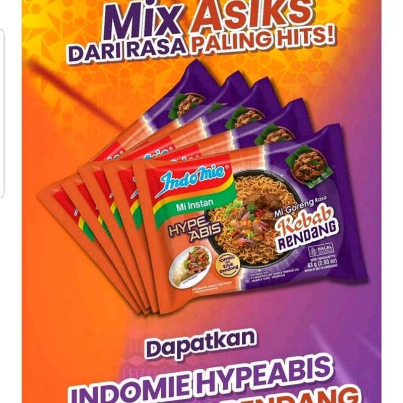 Promo Indomie Mie Goreng Hype Abis Mie Goreng Kebab Rendang 83g [5 pcs ...