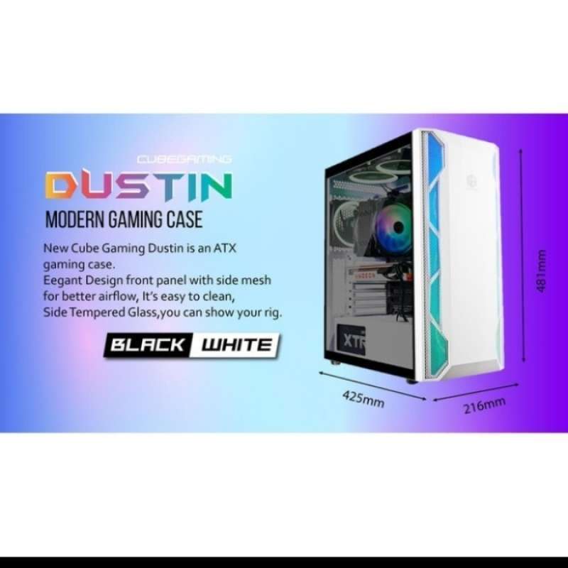 Promo Casing Cube Gaming Dustin White/ Casing Pc Gaming + Fan Infinity ...
