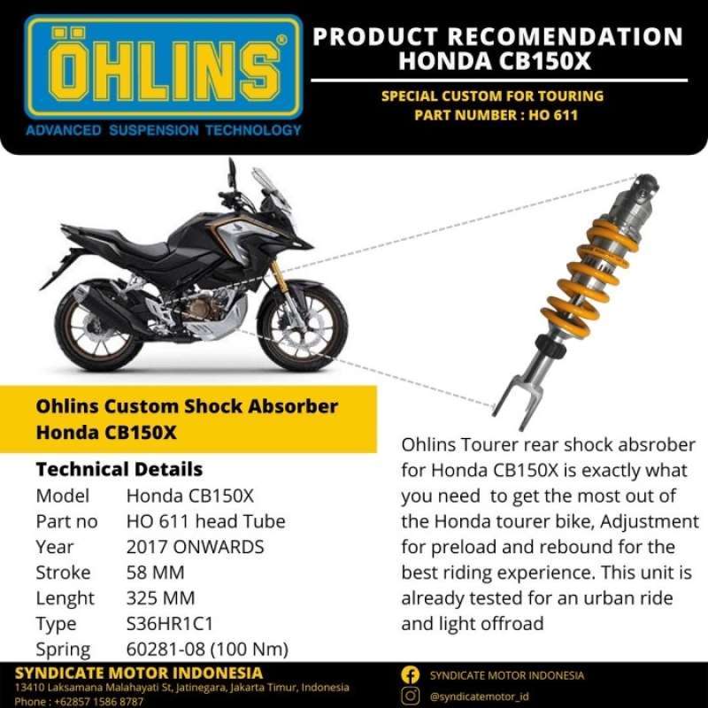 Jual Shockbreaker Belakang Ohlins Original Honda Cb150x 2021 Up Di ...