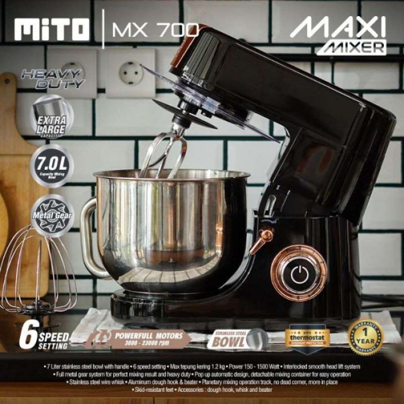 Promo MITO Mixer MX 700 MX700 Stand Maxi Mixer 7 Liter Garansi Resmi ...