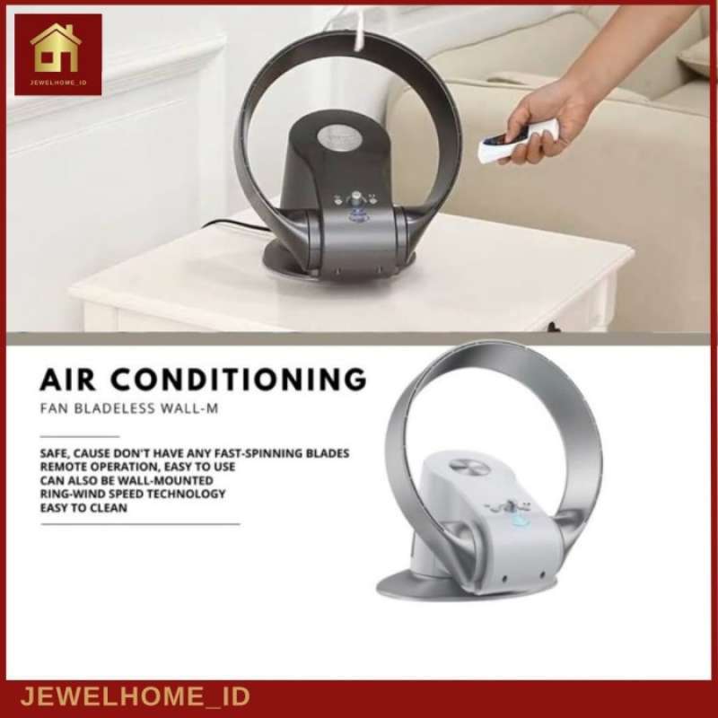 Promo Air Conditioning Fan Bladeless Coolong Fan Remote Shake Wall-M ...