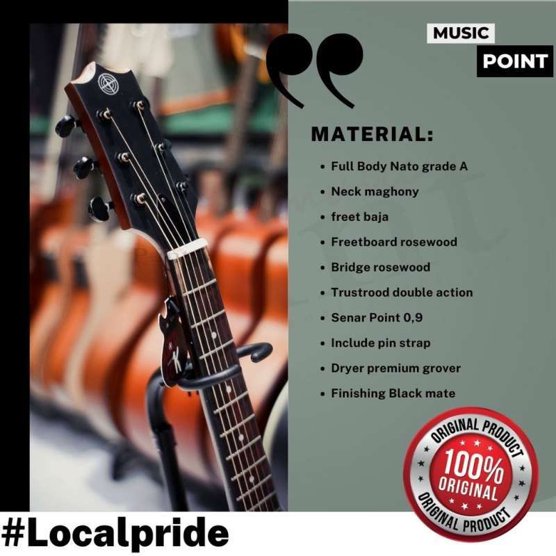 Promo Gitar Junior mini 3/4 akustik dan akustik elektrik Original Point ...