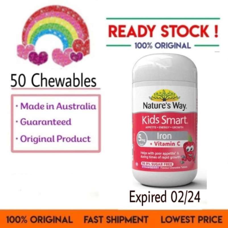 Jual Nature'S Way Kids Smart Iron + Vitamin C 50 Chewable Tablet di ...