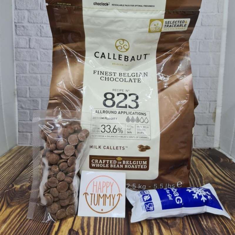 Jual Callebaut milk chocolate 823 33% callets coklat repack - 100 Gram ...