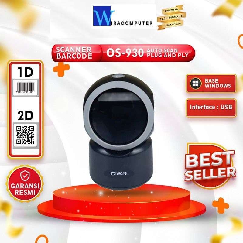Jual Iware Barcode Scanner Omni Iware Os-930 - Os 930 2d Qr Code-e ...