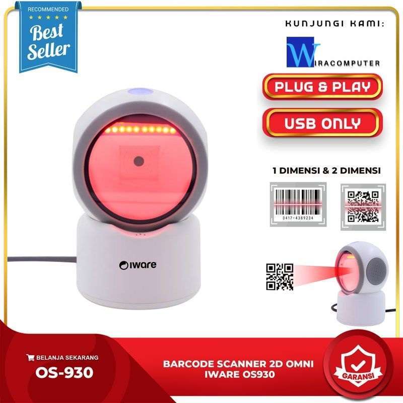 Jual Iware Barcode Scanner Omni Iware Os-930 - Os 930 2d Qr Code-e ...