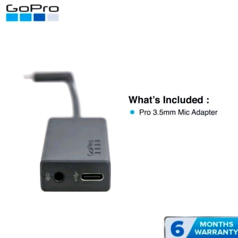 Jual GoPro Pro 3.5mm Mic Adapter Microphone Action Camera Garansi Resmi ...