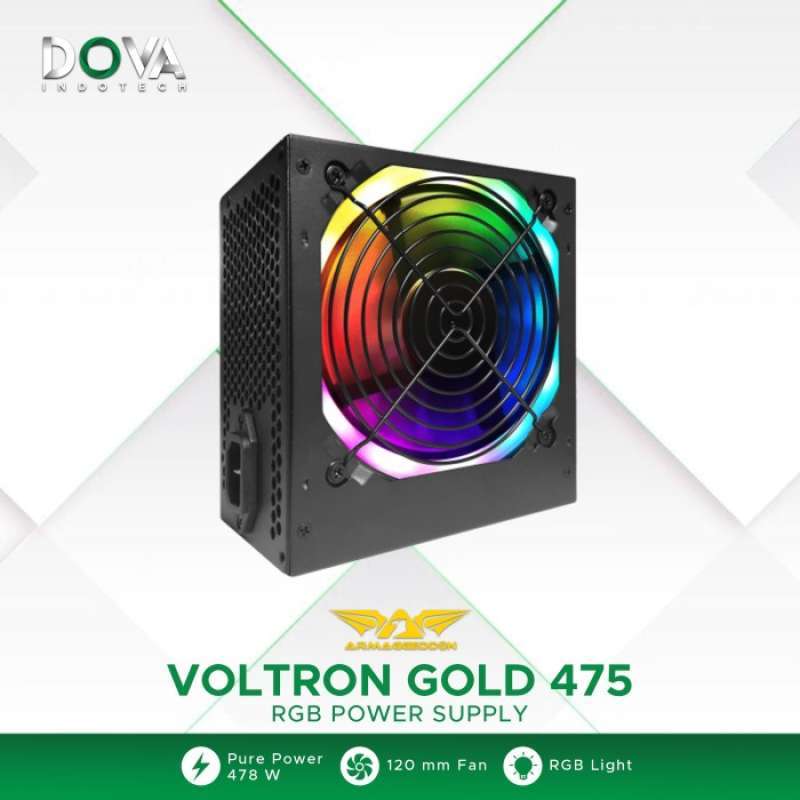 Promo Armaggeddon Voltron Gold 475 RGB Power Supply Unit Silent Fan Warranty Diskon 23% di ...