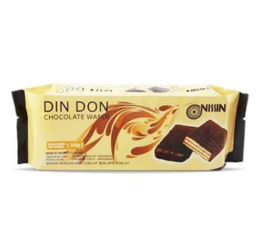 Jual Nissin Din Don Chocolate Wafer Biskuit [120 g] di Seller Dede ...