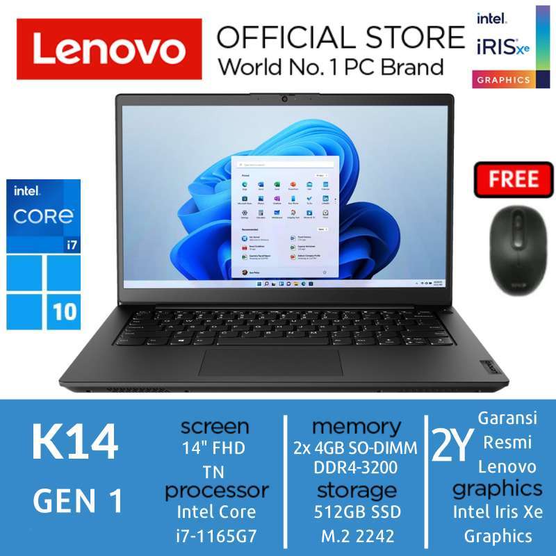 Promo Lenovo K14 Gen 1 18id Core I7 1165g7/8gb/512gb Ssd/14fhd/w10 Pro Diskon 4% Di Seller ...
