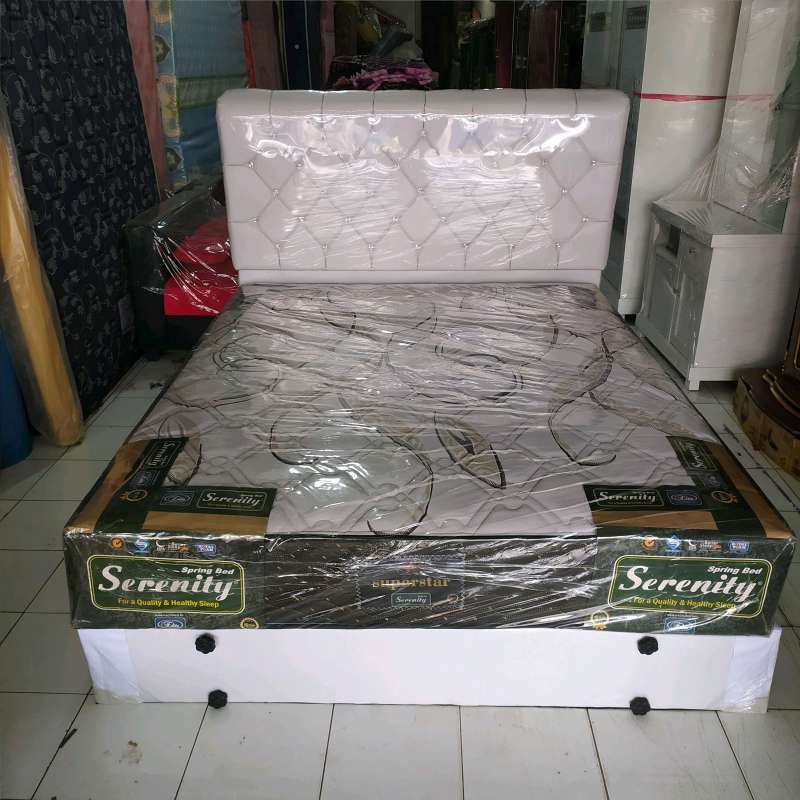 Promo Set Tempat Tidur Spring Bed Serenity Superstar - 160 X 200 Diskon ...