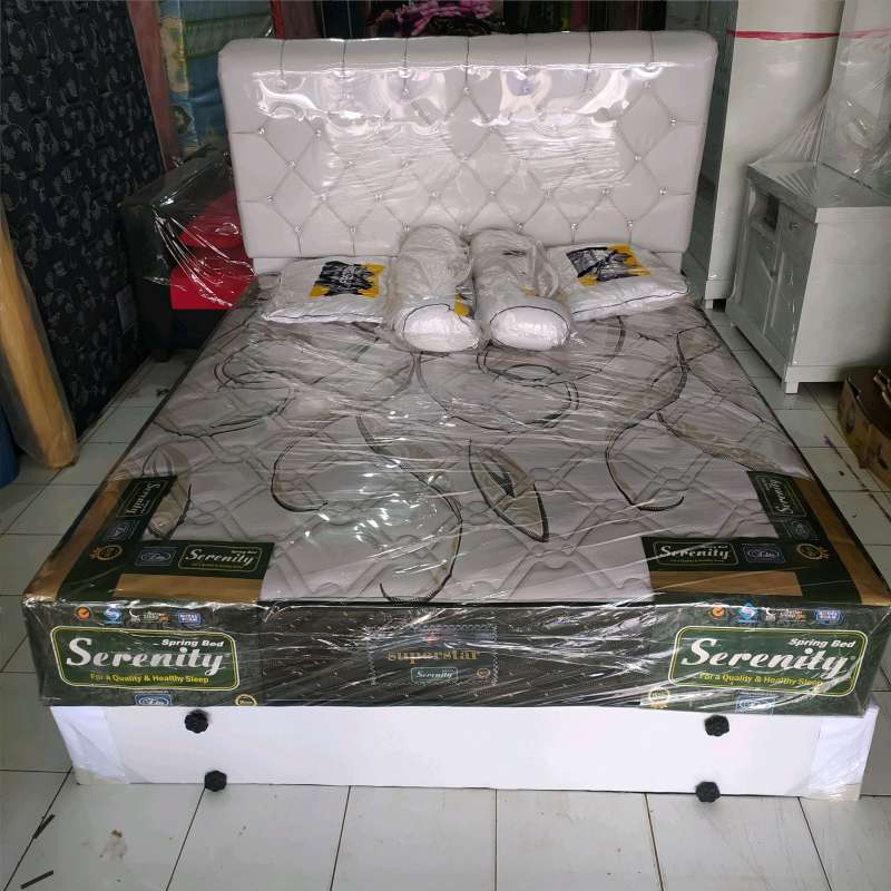 Promo Set Tempat Tidur Spring Bed Serenity Superstar - 160 X 200 Diskon ...