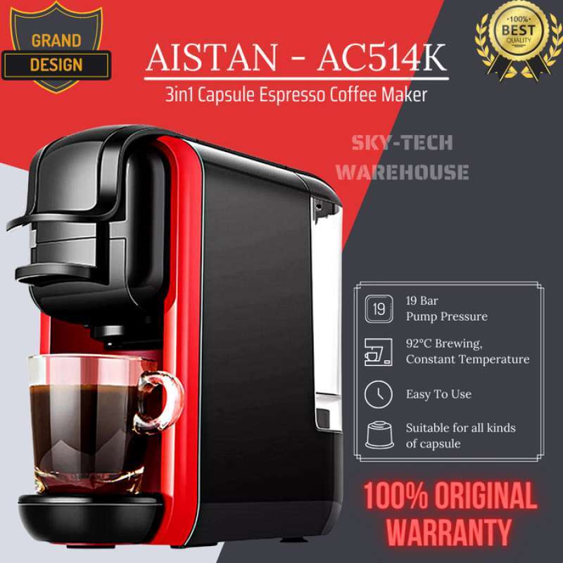 Promo Mesin Kopi Kapsul 3 In 1 Automatic Capsule Coffee Nespresso Dolce Gusto Maker 19 Bar ...
