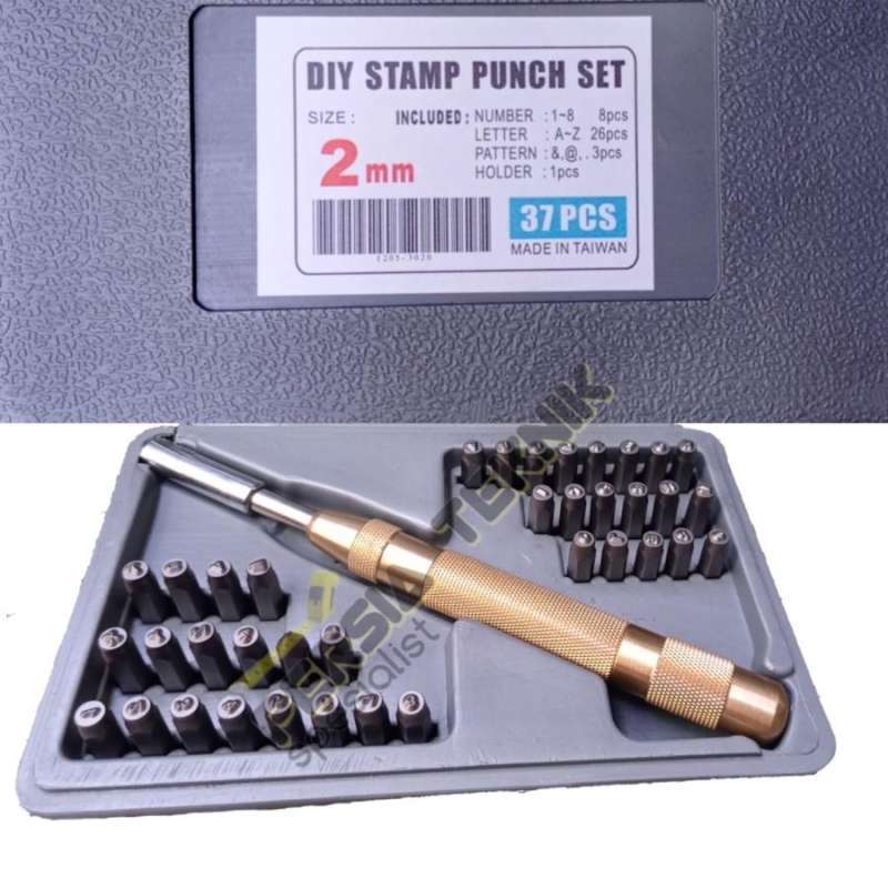 Jual Stamp Punch Set 37 Pcs - 2mm Puncher Letter & Number Automatic ...