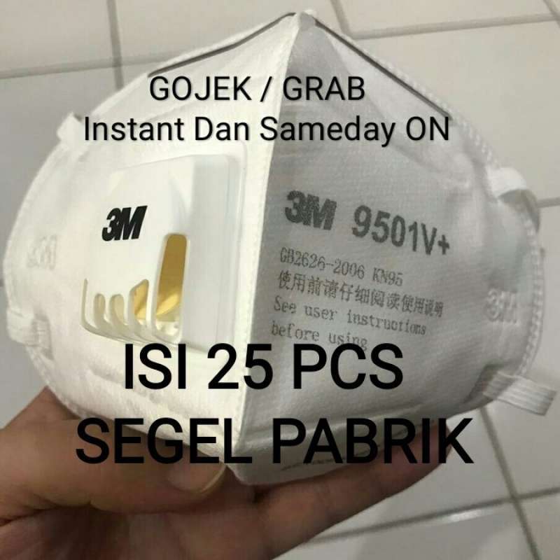 Promo Masker N95 3M 9501V+ KN95 Original Per Bag Isi 25 Pcs Diskon 20% ...