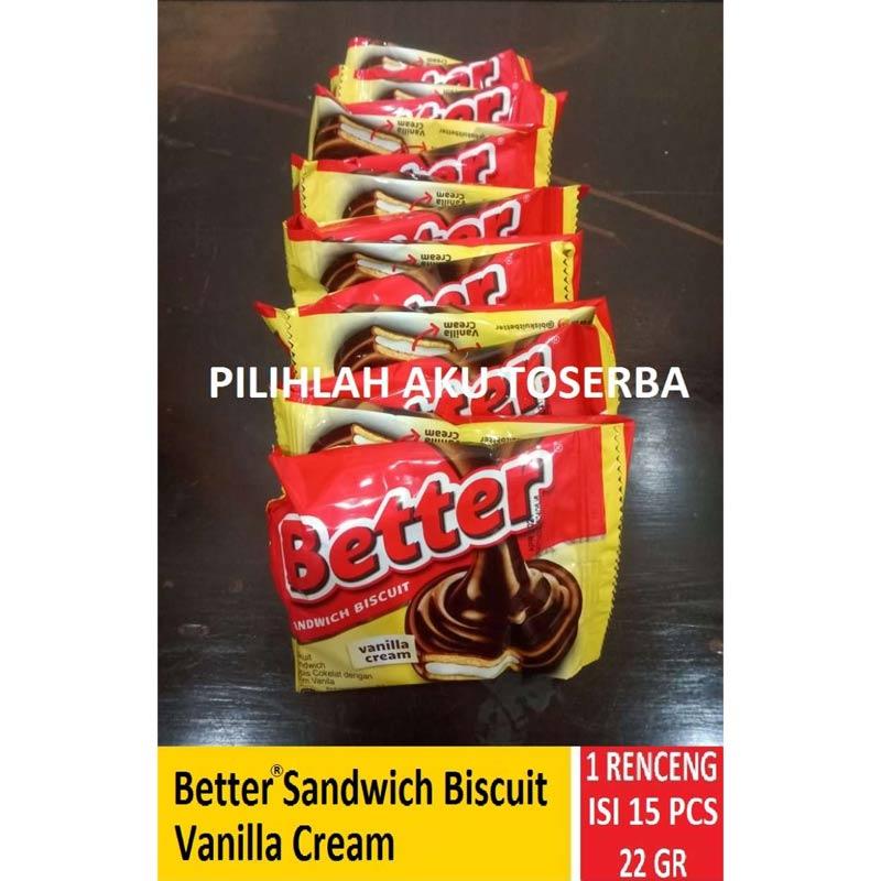 Jual Biskuit Roma Better Sandwich Biskuit -1 renceng isi 15 sachet x 22 ...