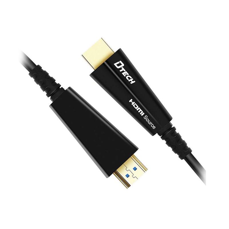 Jual Dtech Dt-hf608 Fiber Male To Male Kabel Hdmi - Gold [20 M] Di ...