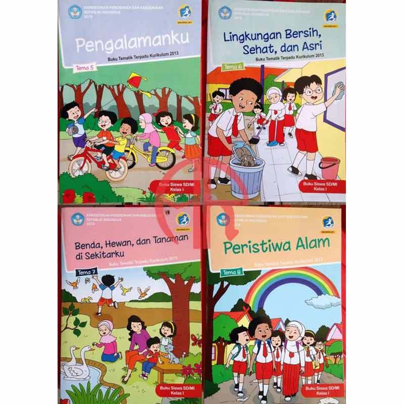 Jual .:: Paket 8 Buku Tematik Kelas 1 Sd Tema 1 2 3 4 5 6 7 8 Kurikulum ...