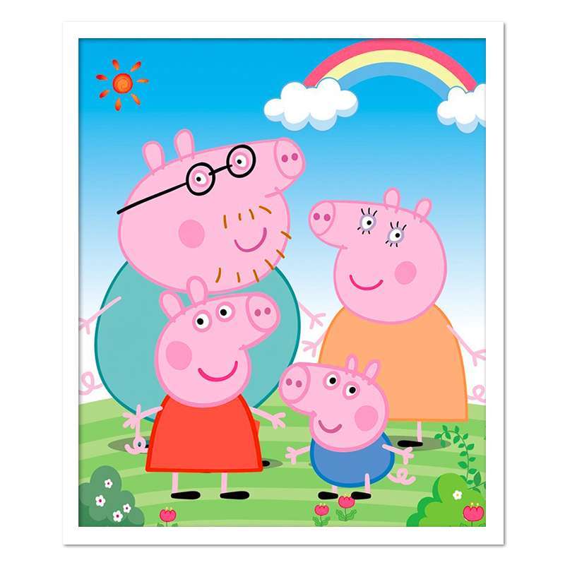 Jual DIY Diamond Painting Full Cartoon Characters Peppa Family 30x40cm ...