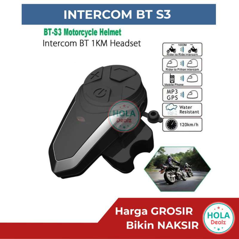 Jual INTERCOM BT S3 HELM BLUETOOTH HEADSET INTERCOM BTS3 BT-S3 TYPE C ...