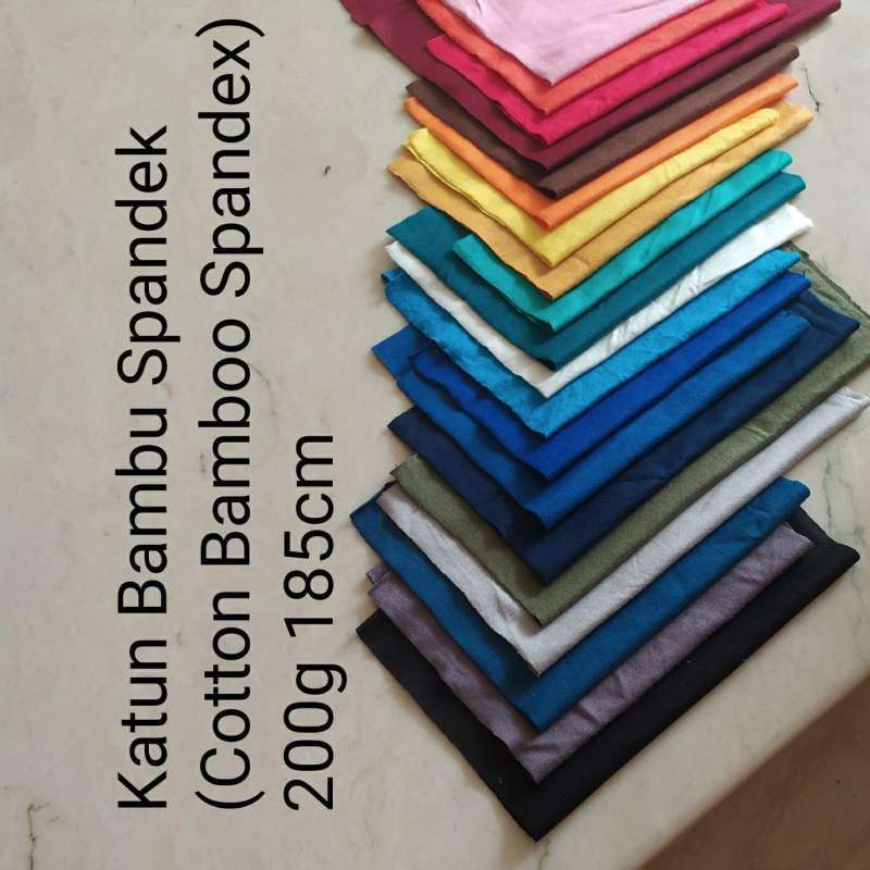 Jual Bahan Kain Kaos Polos Katun Bambu Spandek (Cotton Bamboo Spandex ...