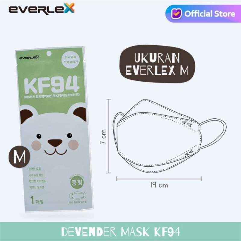 Jual Everlex - Masker Earloop 3D 4 Ply Kf94 | Korea Surgical Mask Box ...