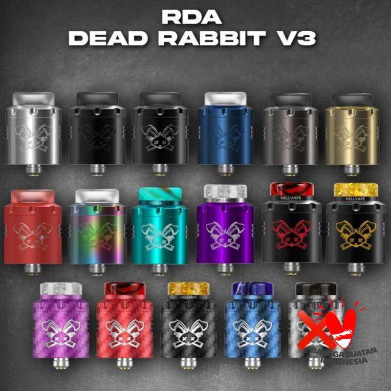 Jual Hellvape Dead Rabbit V3 RDA New Color 24MM 100% Authentic - BLACK RED di Seller ...